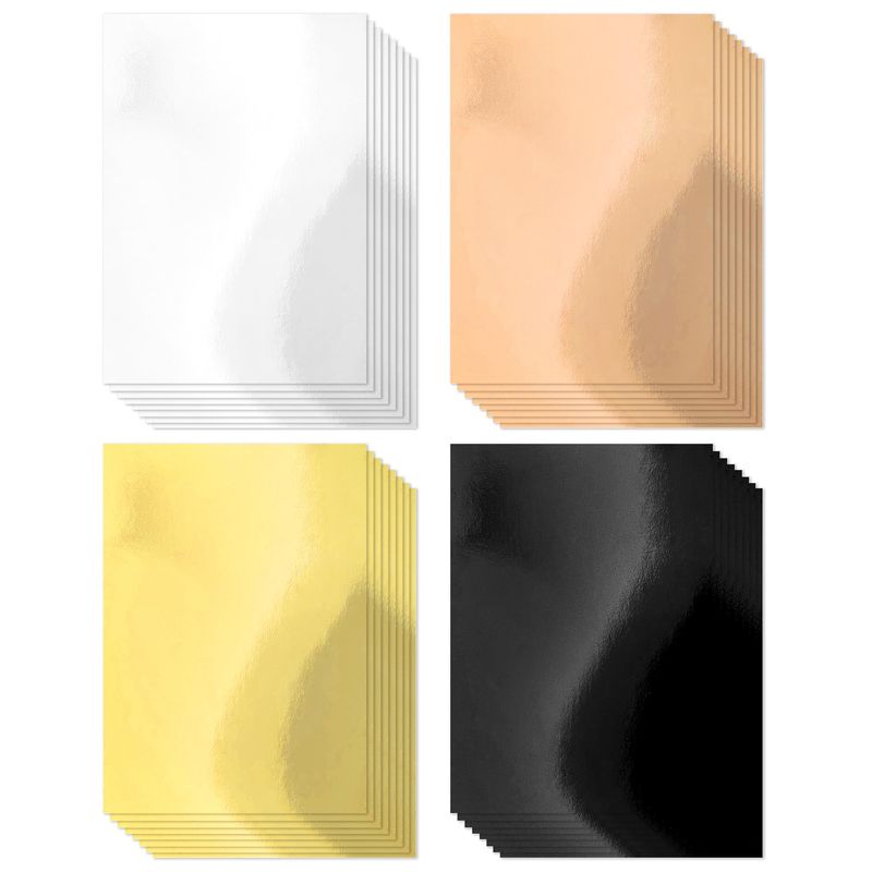 Cinvo 32 Pack Metallic Paper Sheets A4 Thick Cardstock Foil 250 GSM ...