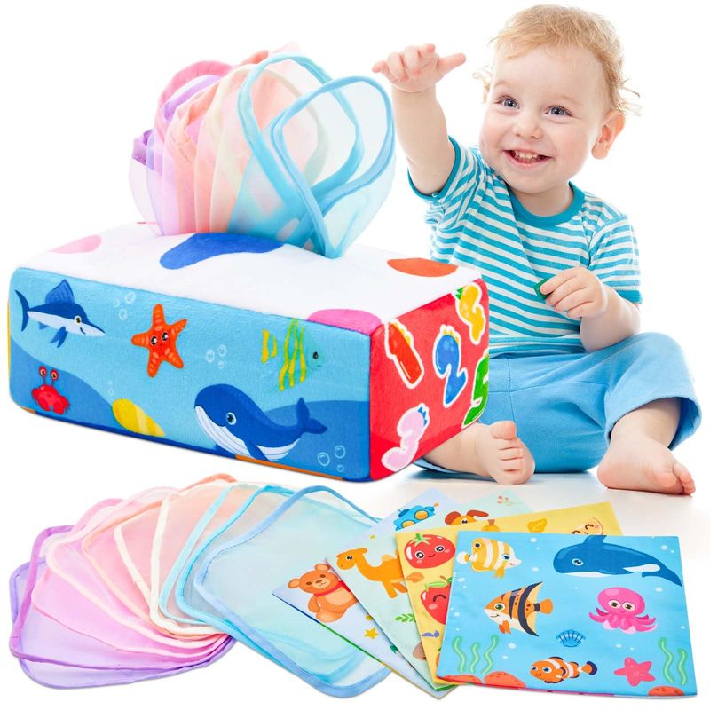 Yeeeasy Baby Tissue Box Toy Montessori Baby Toys for Infant 6，9，12 ...