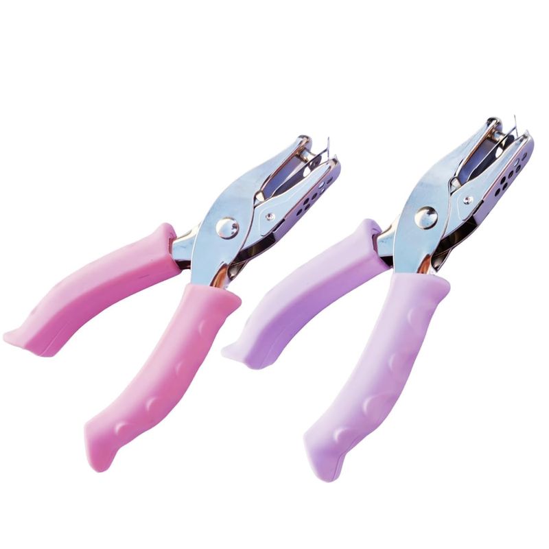 2 Pcs Single Hole Punch, 1/4" Paper Punches with Soft Grip Handles, One ...