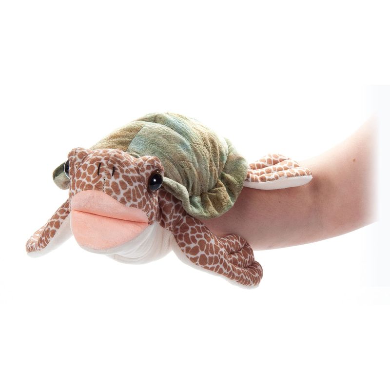 The Petting Zoo Sea Turtle Hand Puppet Stuffed Animal Plushie, Gifts ...