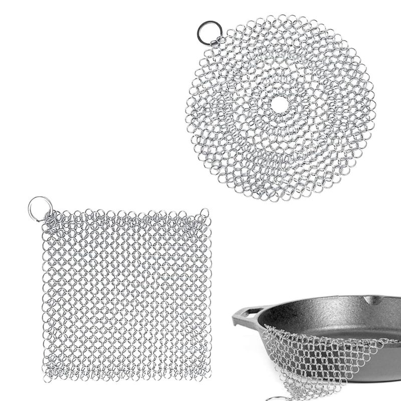 Cast Iron Cleaner Stainless Steel, 2 Pieces Cast Iron Cleaner Stainless ...