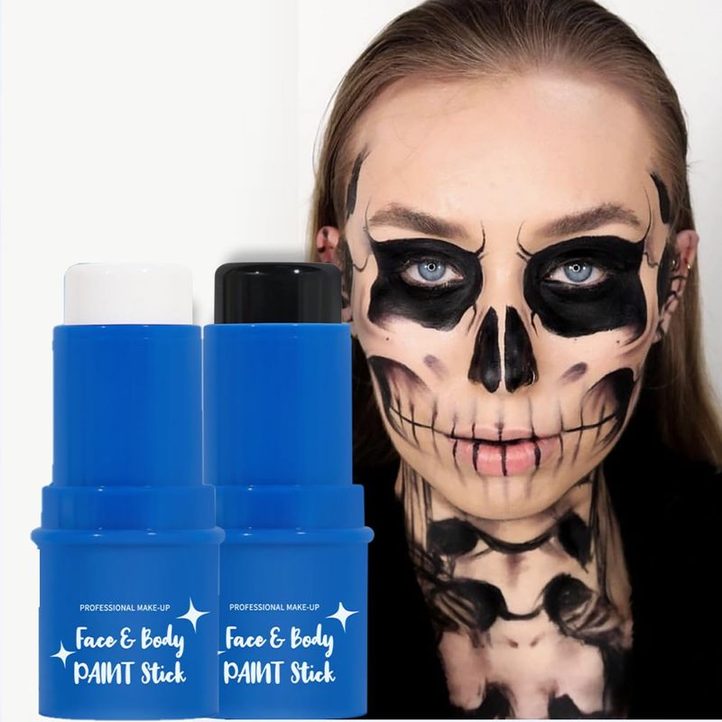 KARLOR face paint stick black and white, 2 Pcs black white face paint ...