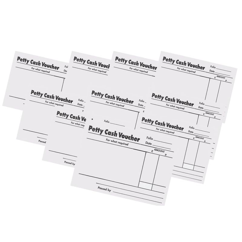 Petty Cash Slips/Books x 100 Slips /10 Pads /1000 Sheets/Pukka Pads ...