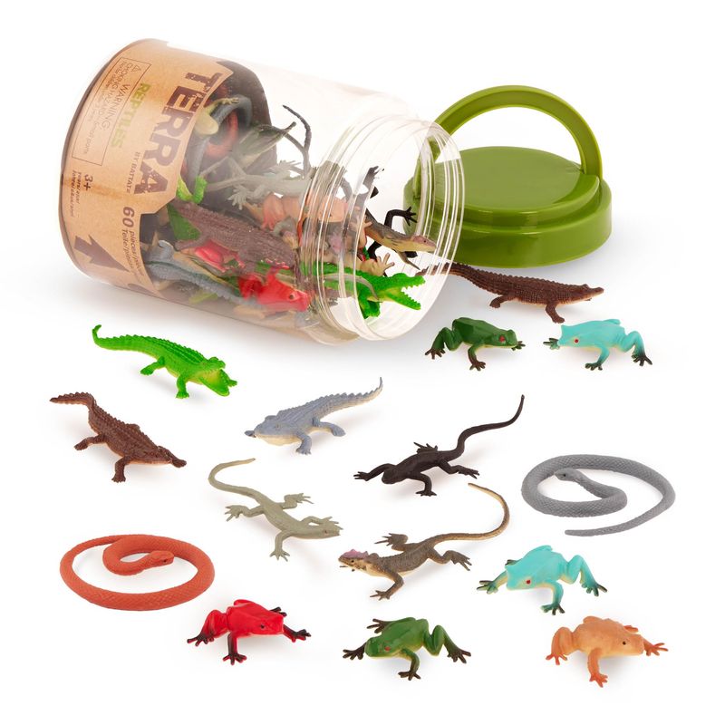 Terra by Battat - 60 Reptiles in Tube - Assorted miniature, frogs ...