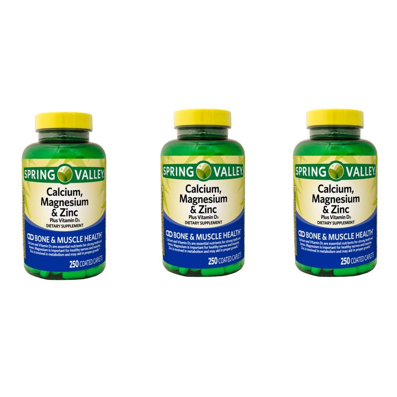 Spring Valley - Calcium Magnesium and Zinc, Plus Vitamin D3, 250 Coated ...