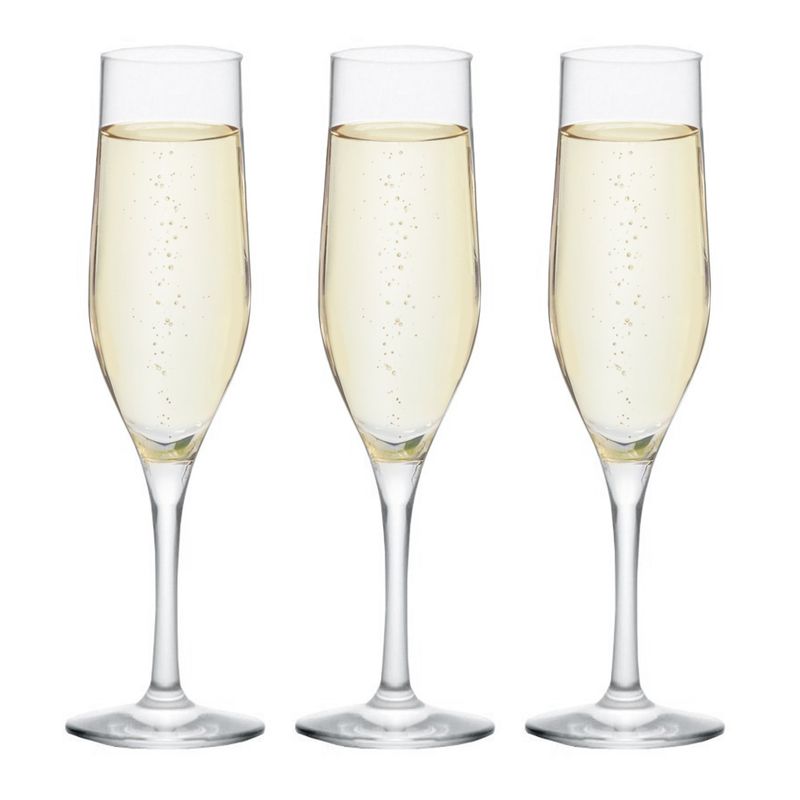 ADERIA L6660 Champagne Glasses, Champagne, Clear, 5.5 fl oz (165 ml), Set of 3, Made in Japan ...