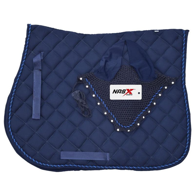 Saddle Pads with Matching Diamante Set Fly Veil Bonnet Ear bonnet ...