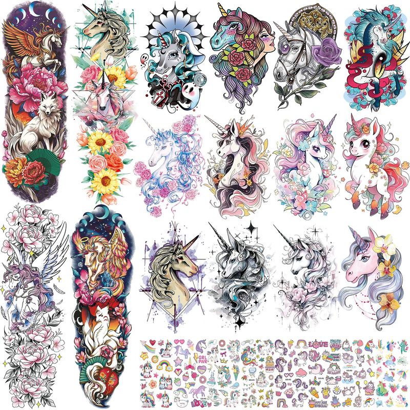 CUTELIILI 24 Sheets Cute Temporary Tattoo for Women, Colorful Small ...