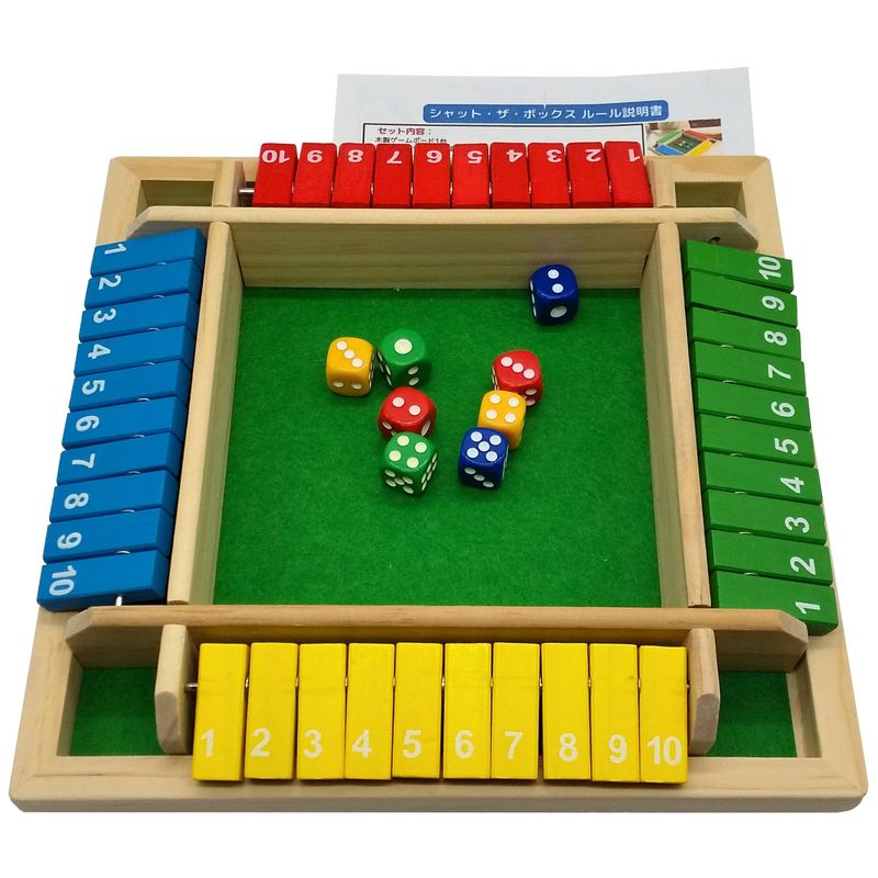AZ-FRONT Shut the Box Math Board Game, 8 Colorful Dice, 48 Number Tiles ...