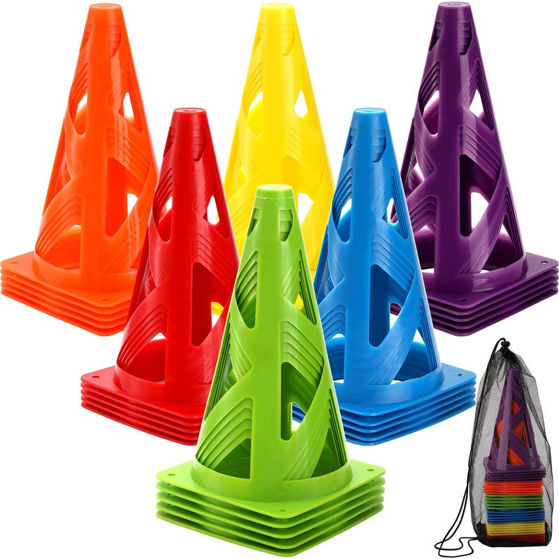 ZEAYEA 30 Pack Agility Training Sport Cone, 9 Inches Soccer Cones with ...