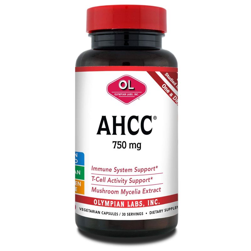 Olympian Labs Premium AHCC Supplement 750mg of AHCC per Capsule ...