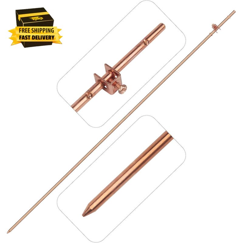 Ground Rod 3/8''X4', Grounding Stake, Bonded Electrical Fence Grounding ...