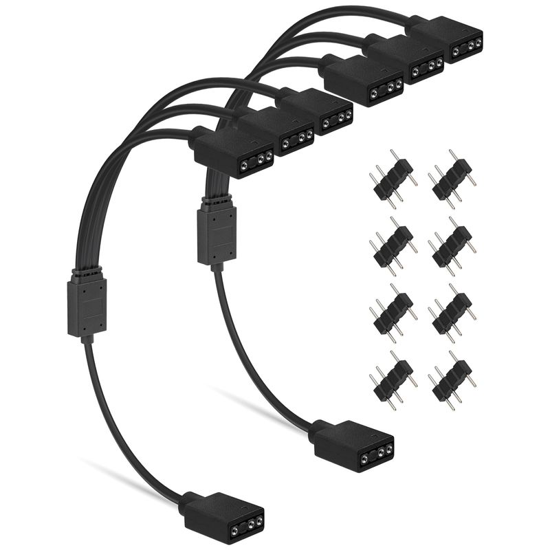 upHere 1-to-3 ARGB Splitter, 5V ARGB Extension Cable - Syncs LED for Chassis, CPU Cooler & Fans ...