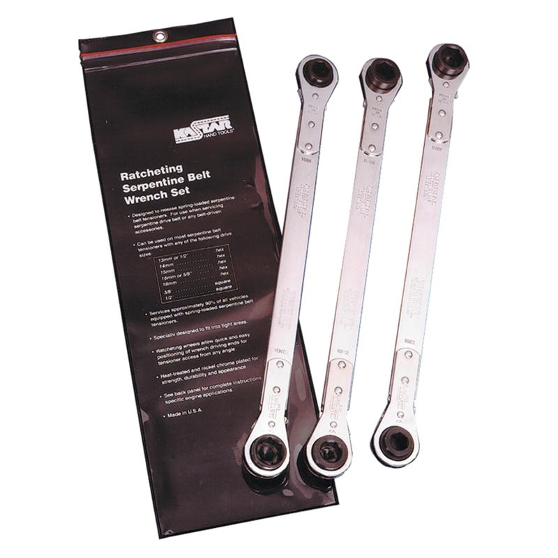 Kastar 5344 3 Piece Universal Ratcheting Serpentine Belt Wrench Set ...