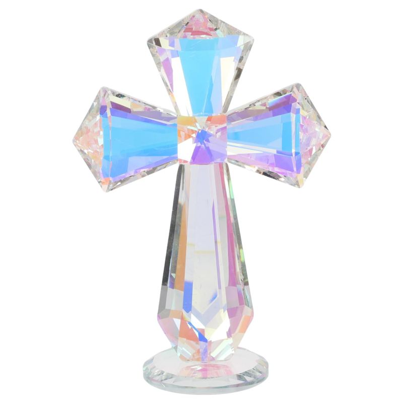 Garneck Crystal Cross Standing Cross Religious Cross Statue Tabletop ...