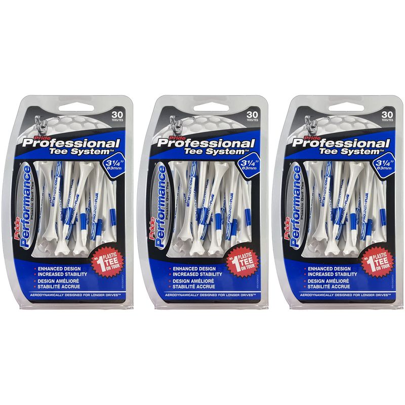 Pride Professional System Evolution Performance 30 Golf Tees, 3 1/4" (3 ...