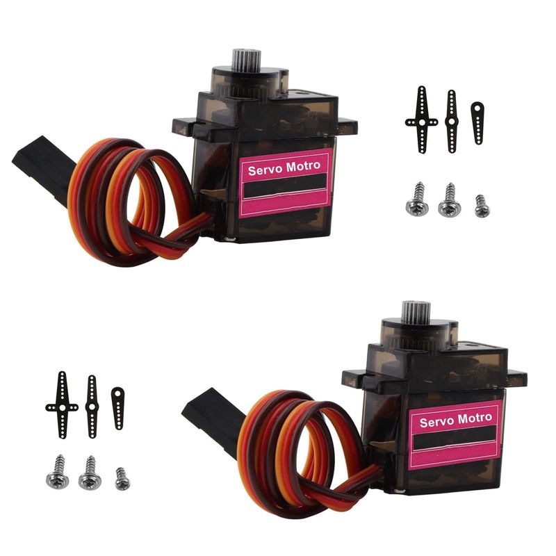 HUAZIZ 2 Pieces Micro Servo Motor, 9G Micro Servo Motor Kit for RC ...