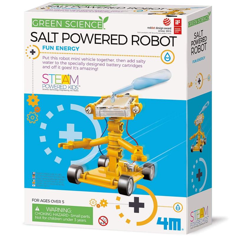 4M Toysmith, Green Science Salt Water Powered Robot Kit, STEAM Powered ...