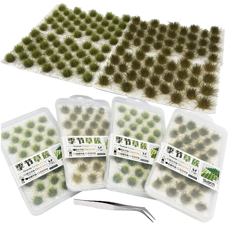 Cayway 6 PCS Static Grass Tuft Model Grass Tufts Terrain Model Kit ...