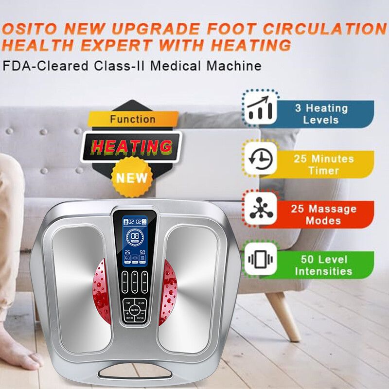 Heated EMS Foot Massager Machine Blood Circulation Neuropathy reducing ...