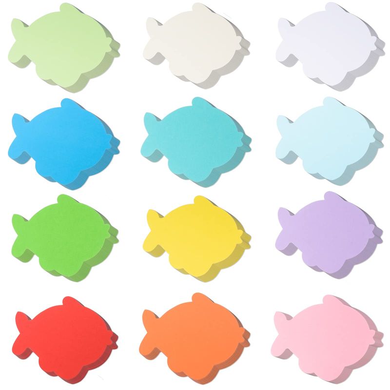 144 Pieces Large Fish Cutouts Paper Fish Shapes Assorted Color Ocean ...
