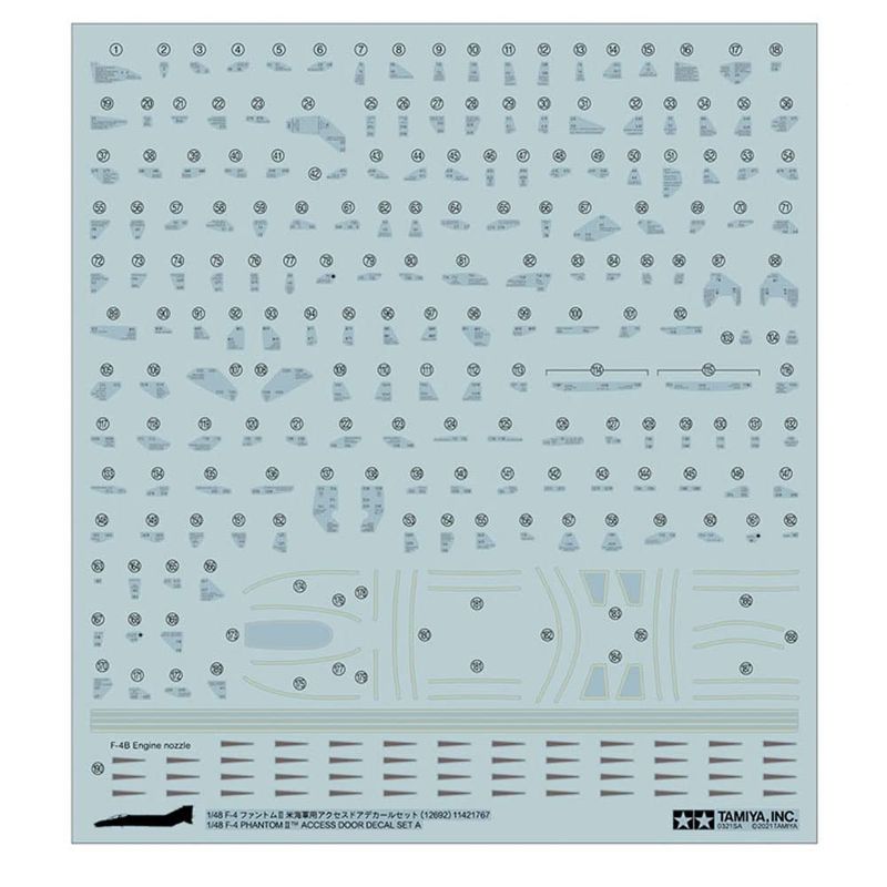 Tamiya 12692 F-4B Phantom II Door Decal Set A 1:48 Model Kit - Online ...