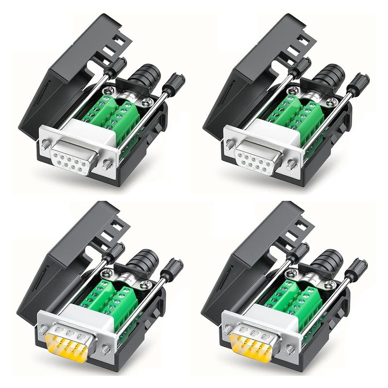 PENGLIN 4pcs DB9 Crimp Breakout Board Connector, RS232 D-SUB Serial to ...