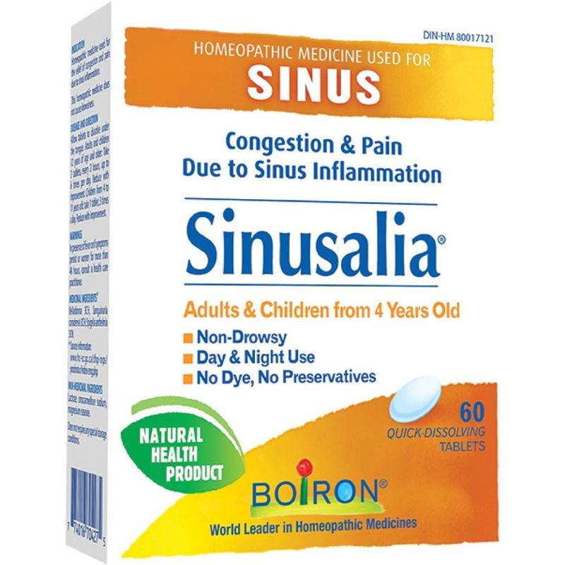 Boiron SinusCalm Tablets for Sinus Pain Relief, Runny Nose, Congestion ...