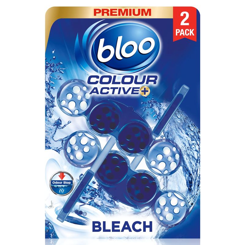 Bloo Colour Active Toilet Rim Block, Bleach, Twin Pack, 2 x 50g ...