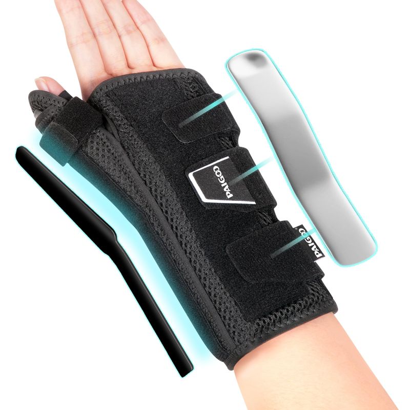 PAIGOO Wrist Support Brace with Metal Splint Stabilizer, Wrist Splint ...