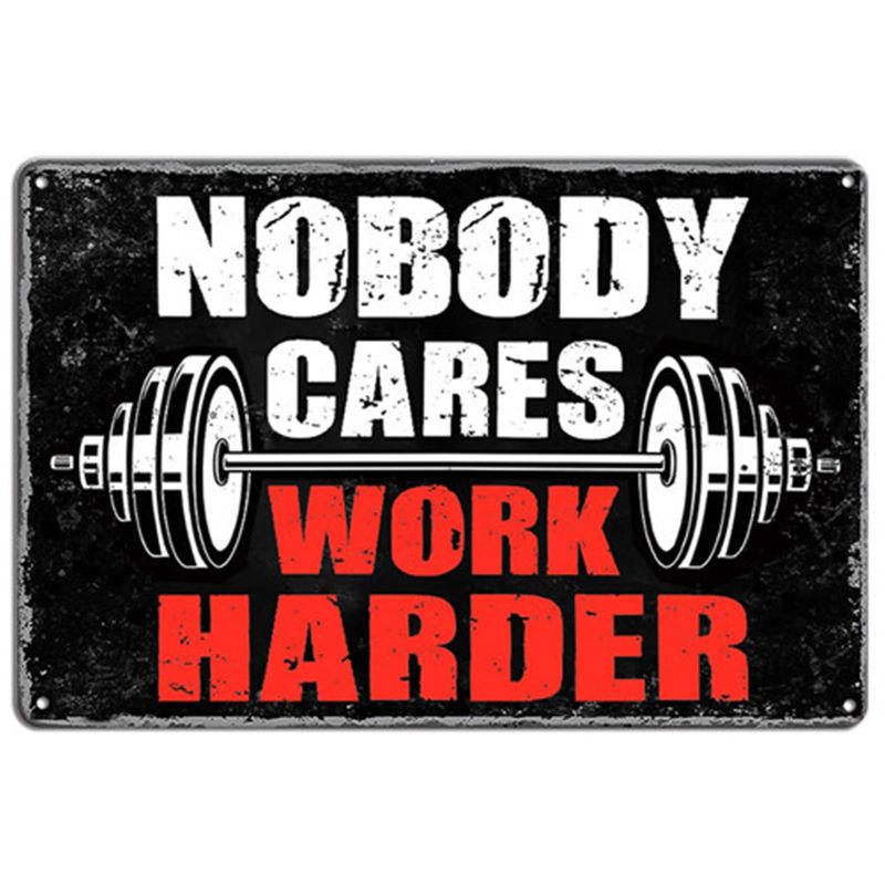Ykfss Gym Posters For Home Gym Motivational Wall Art Decor Gym Room Tin ...