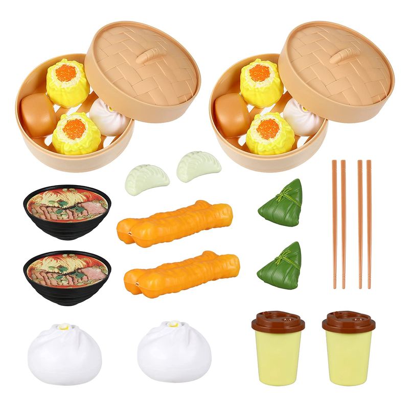 Chinese Breakfast Pretend Play Food Sets for Kids Kitchen 2 Sets ...