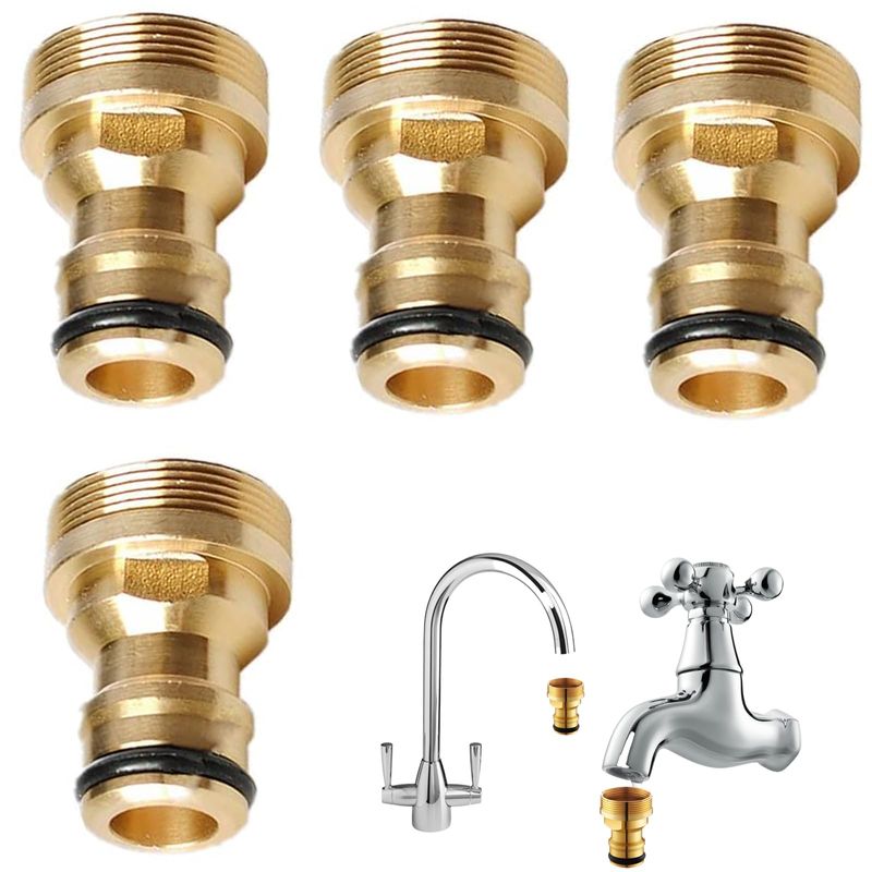 Brass Universal 4-Pcs Tap Connector Set, Brass Tap Connector, 22mm ...