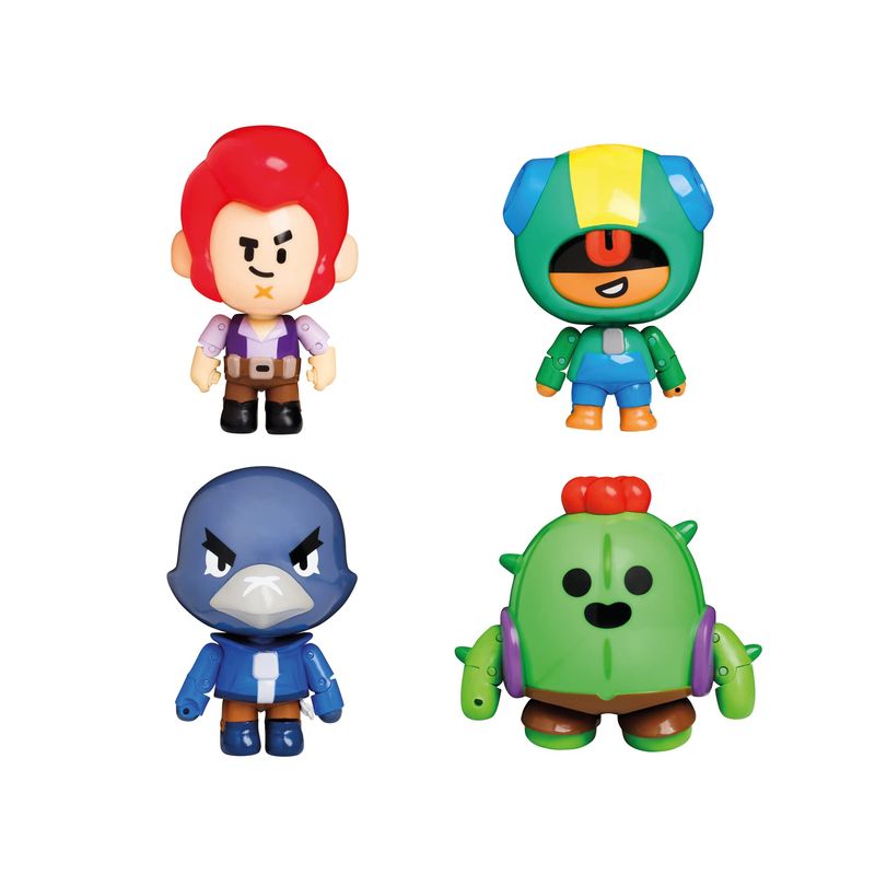 Brawl Stars Action Figures 4 PACK |Spike, Colt, Leon & Crow 4.5-Inch ...