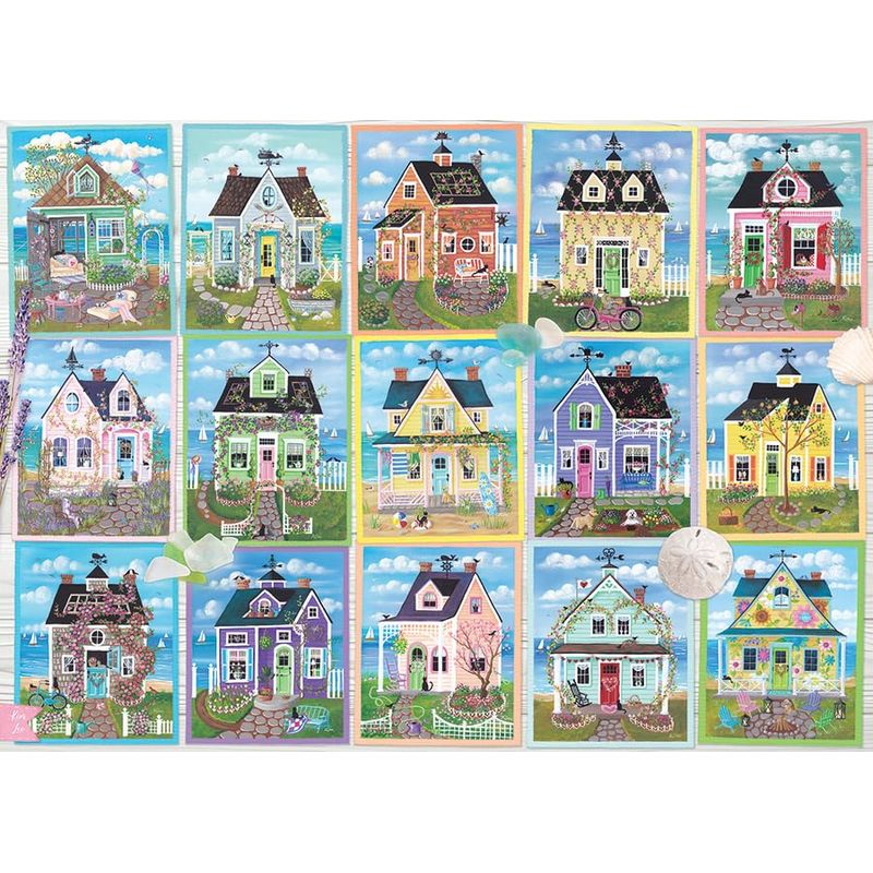 Cobble Hill 1000 Piece Puzzle - Seaside Cottages- Sample Poster ...