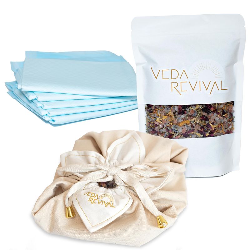 Lotus Birth Kit - Veda Revival Natural Home Birth Essentials - Aromatic Herbal Blend, Cotton ...