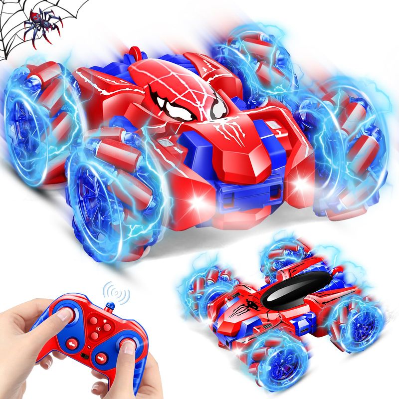 Spider Remote Control Car, Fast Race Car Rechargeable 360°Rotating Double Sided RC Stunt Cars ...