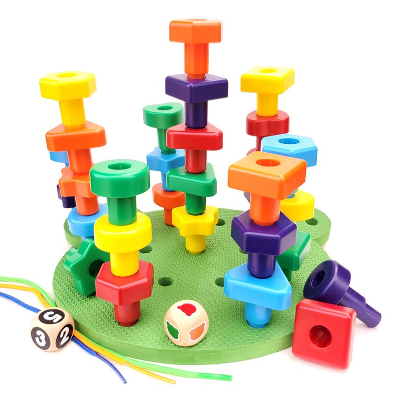 KIDS KORNER New & Improved Jumbo Shapes Pegboard Toddler Game Set ...