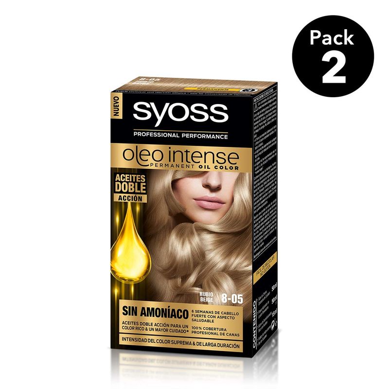 SYOSS - Intense Intense Ammonia Free Permanent Dye 8.05 Beige (Pack of 2) - Online Marketplace ...