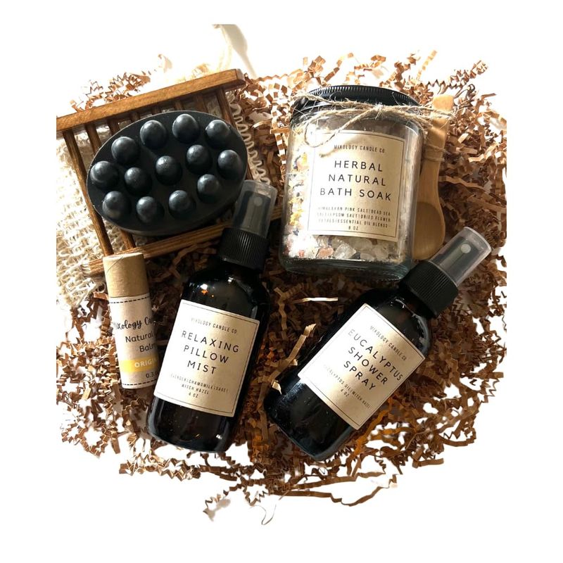 Handmade Spa Set, Natural Self-Care Essentials, Relaxing Gift Sets for Her,Gifts for Women ...