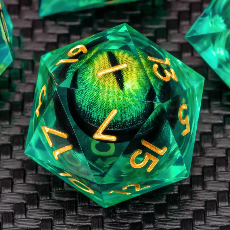 KERWELLSI Float Beholder's Dragon Eye Dice, 7Pcs Liquid Core DND Dice ...