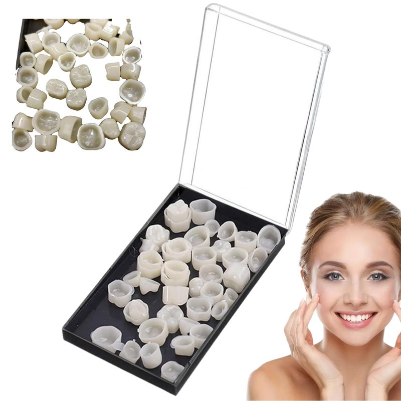 50pcs Dental Temporary Tooth Cap Crown Fake Teeth,Temporary Realistic ...