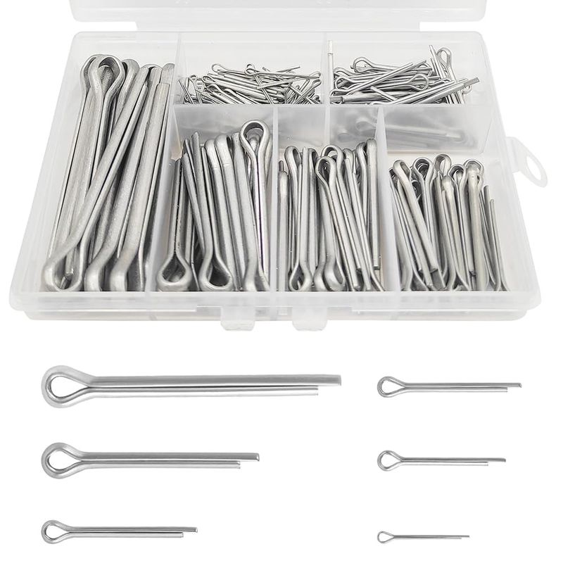 Pack of 230 split pins assortment, safety splint with assortment box in ...