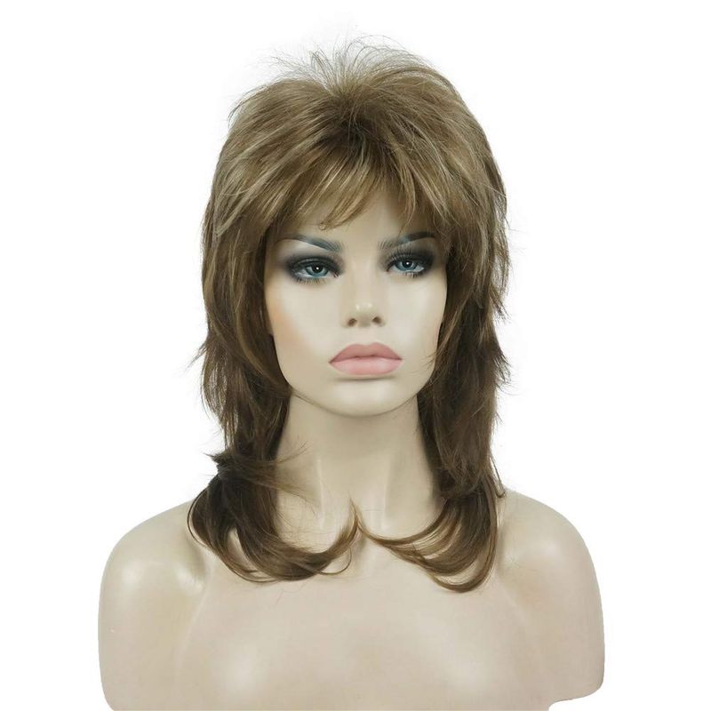 Aimole Shaggy Layered Wig Shoulder Length Women's Wig with Hair Bangs ...