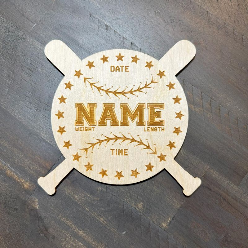 Baseball Baby Announcement Sign With Birth Stats Wood Sign for Name ...