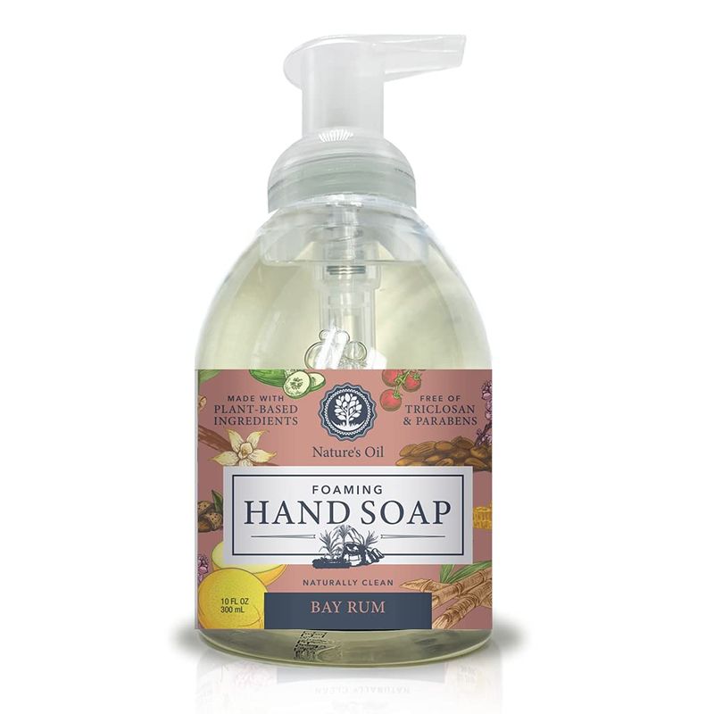 Nature's Oil Foaming Hand Soap, Bay Rum, 10 Fluid Ounces (Single Unit ...