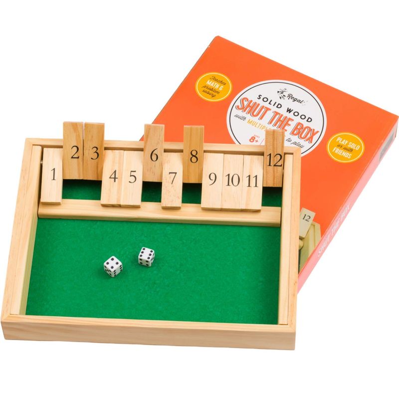 Regal Games Shut The Box Game - Fun Table Math Game with Wooden Board ...