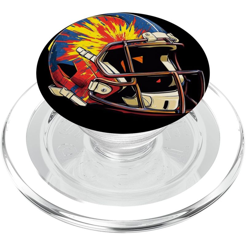 Colorful Football Helmet Sports Art PopSockets PopGrip for MagSafe ...