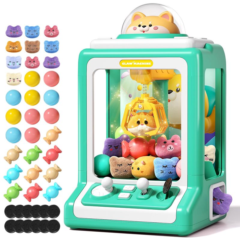 Claw Machine for Kids, Mini Vending Machine with Game Coins & Music ...