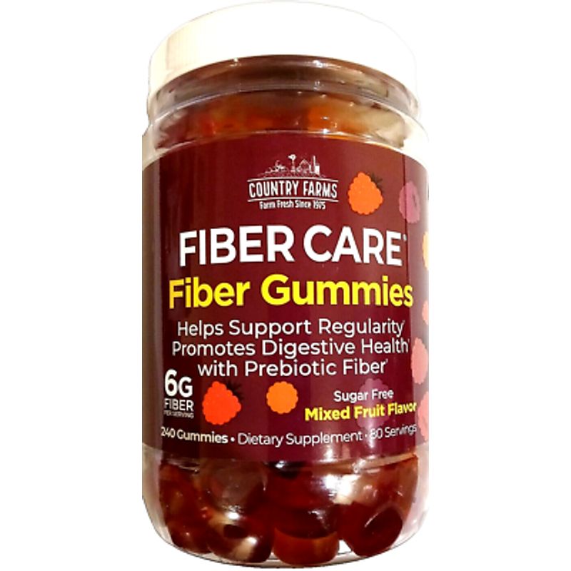 Country Farms Fiber Care 240 Prebiotic Fiber Gummies Mixed Fruit EXP 08 ...
